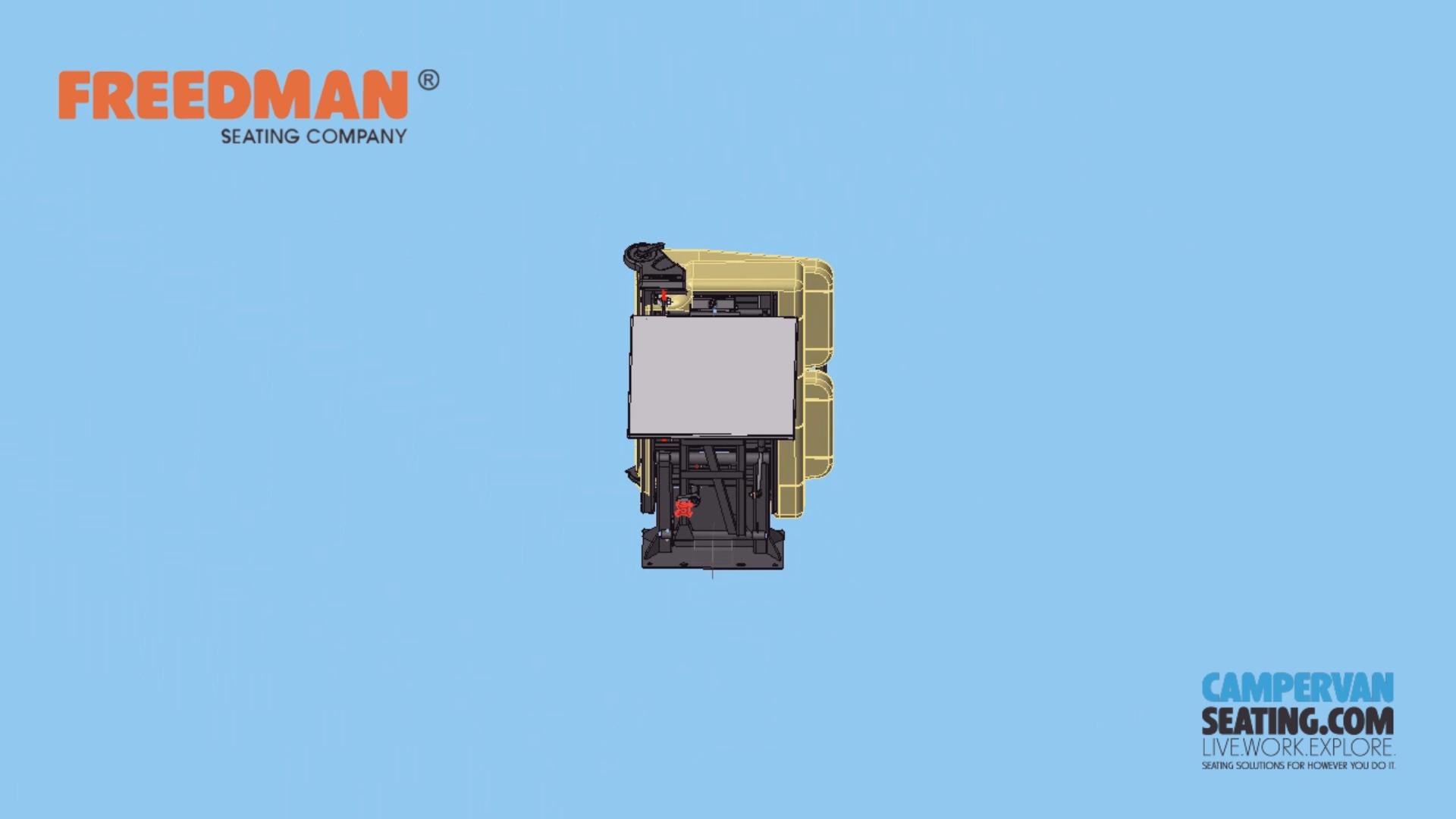 Foldaway Seat Table Rendering - Freedman Seating Company